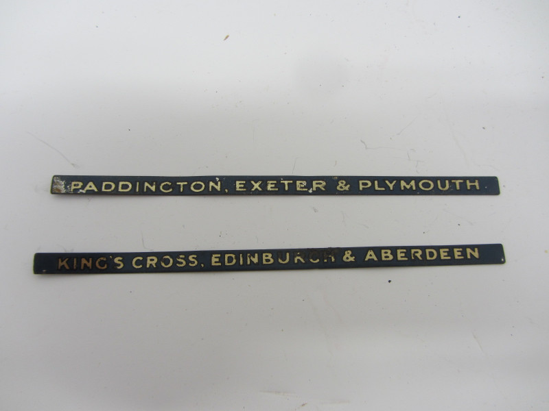Stop the Drop Auction - 2x Hornby Gauge 0 Coach Destination Boards